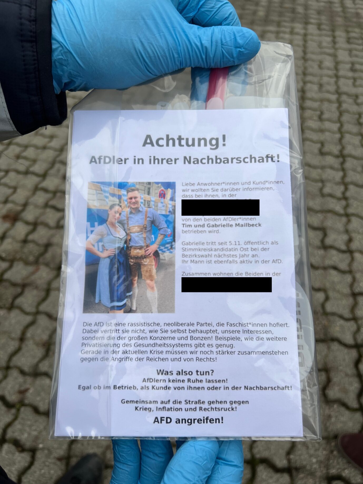Mutmaßliche Linksextremisten drangsalieren AfD-Politikerin Mailbeck